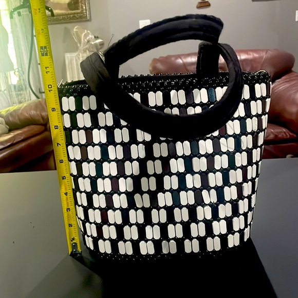 Bags | Blackwhite Wooden Tile Purse | Poshmark